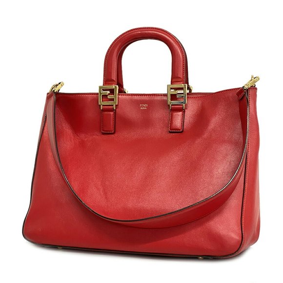 Fendi | Bags | Fendi Handbag Ff Tote Leather Red Ladies | Poshmark